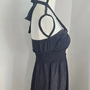 Old Navy | Dresses | Old Navy Black Halter Neck Smocked Summer Dress S ...